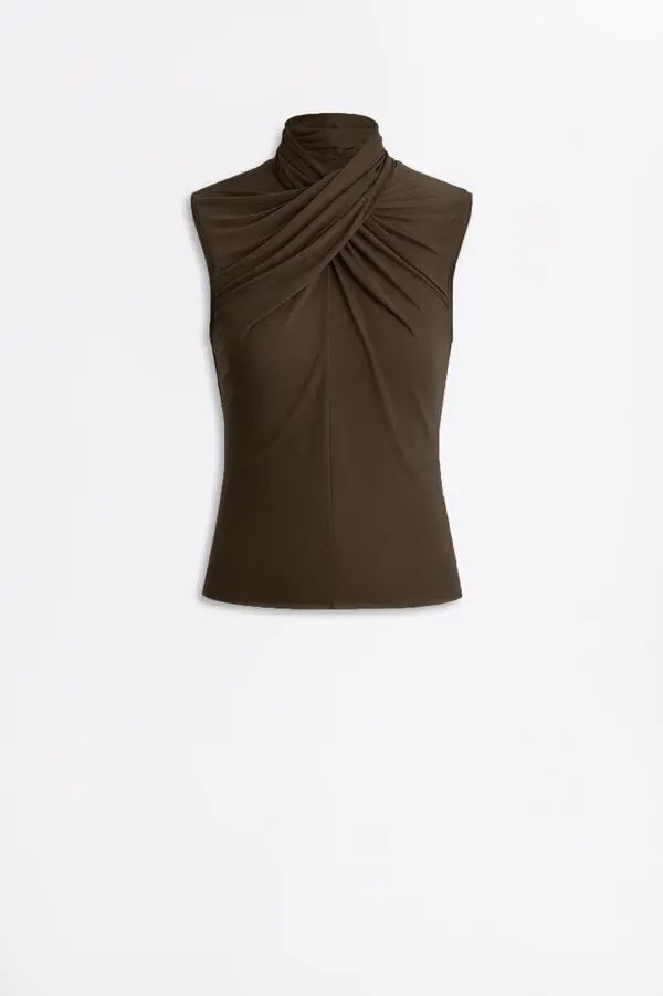 Scanlan Theodore Mesh Turban Sleeveless Top - Jungle