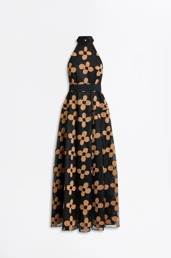 Scanlan Theodore French Couture Floral Gown