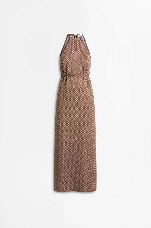 Scanlan Theodore Crepe Knit Jacquard Dress