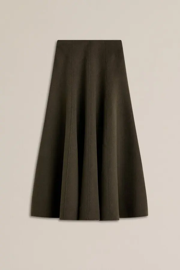 Scanlan Theodore Long Panelled Wool Skirt - Army
