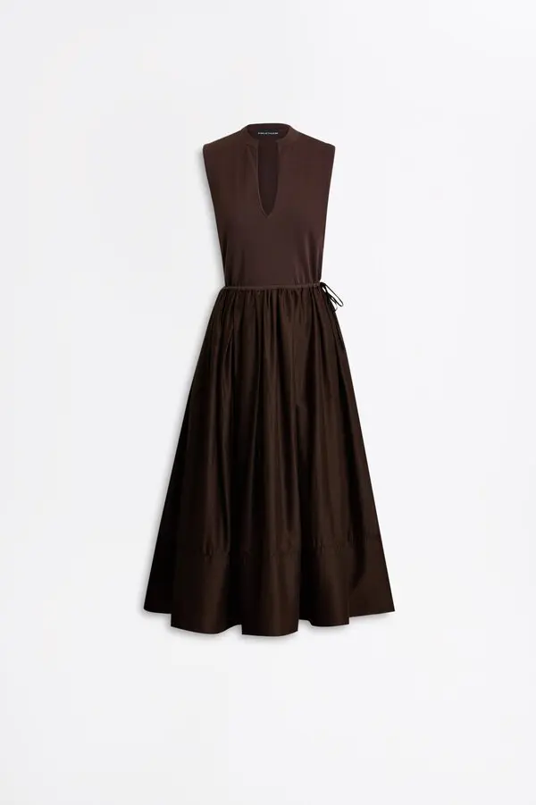 Scanlan Theodore Polished Voile Tank Dress - Chocolate