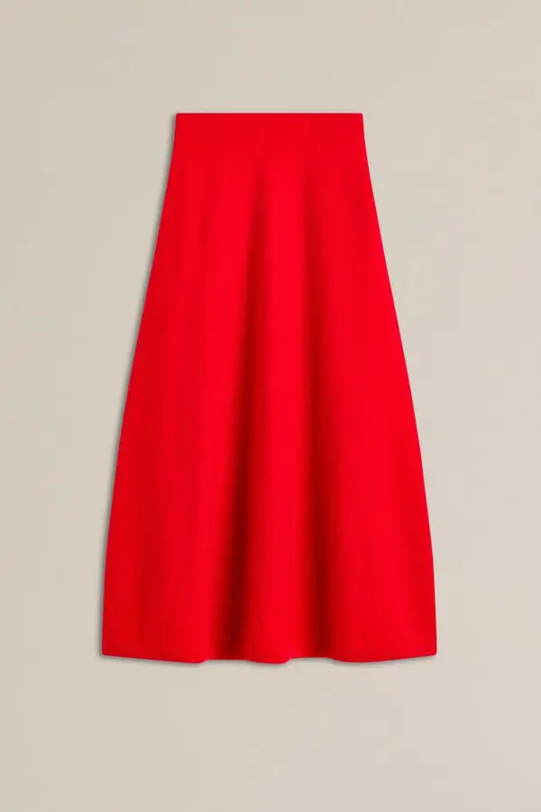Scanlan Theodore Mid-length Cashmere Skirt - Crimson