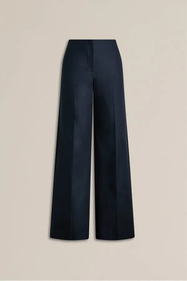 Scanlan Theodore Double Cotton Mid-rise Trousers - Midnight.navy