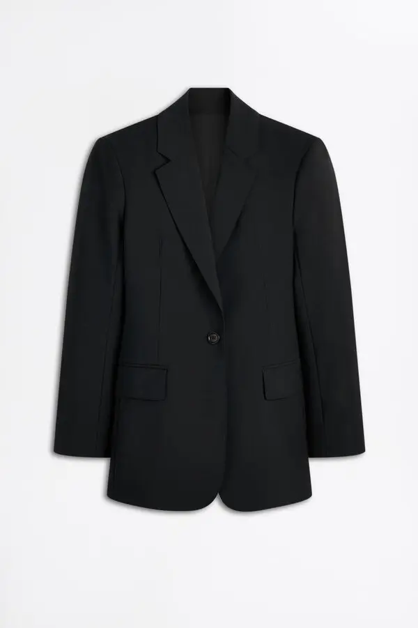 Scanlan Theodore Single Breasted Wool Blend Jacket - Black