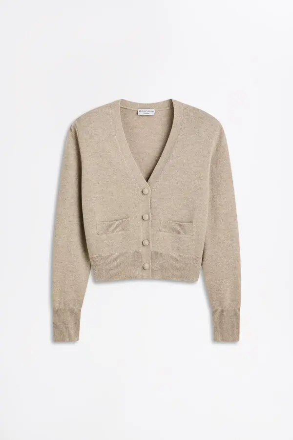 Scanlan Theodore Cashmere V-neck Cardigan - Oat