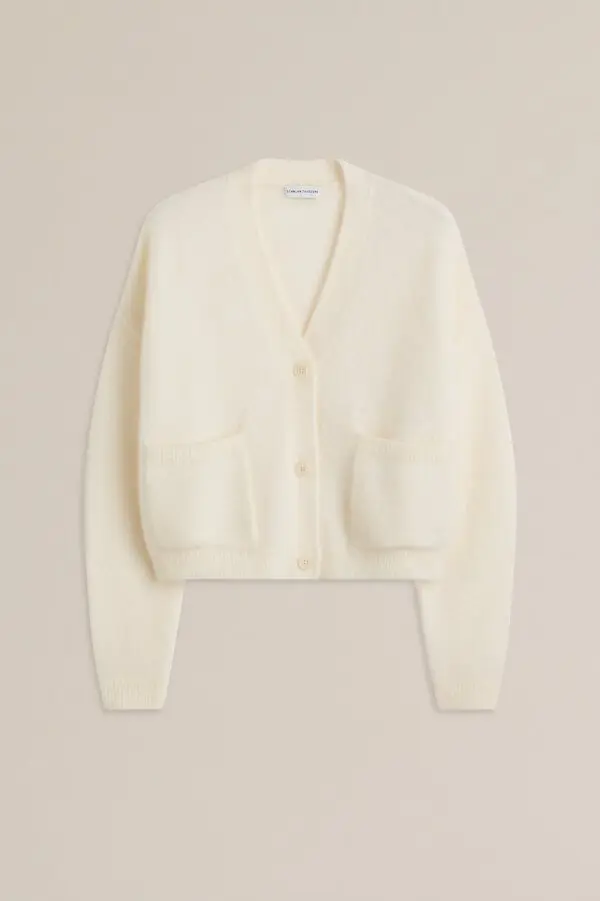 Scanlan Theodore Brushed Mohair Cropped Cardigan - White