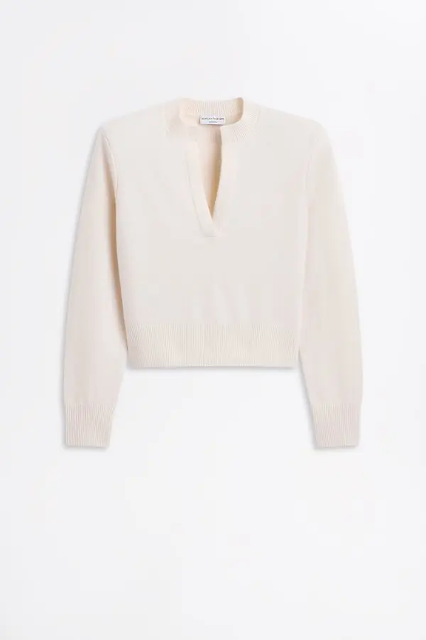 Scanlan Theodore Cashmere Placket Sweater - Chalk