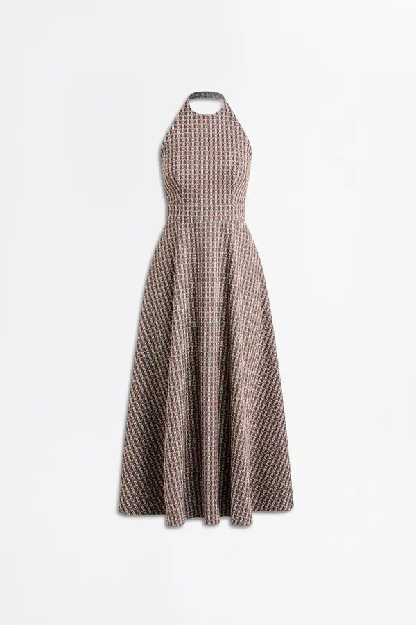 Scanlan Theodore Rope Jacquard Halter A-line Dress