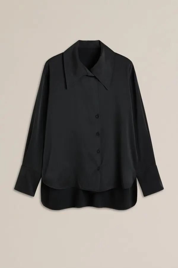 Scanlan Theodore Sueded Silk Shirt - Black