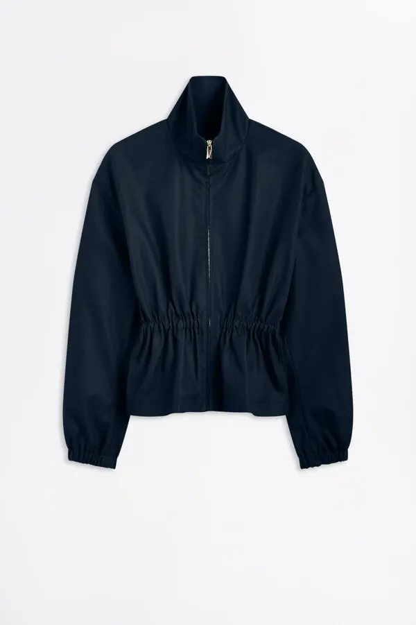 Scanlan Theodore Cotton Funnel Neck Jacket - Navy