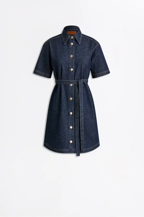 Scanlan Theodore Denim Mini Shirt Dress