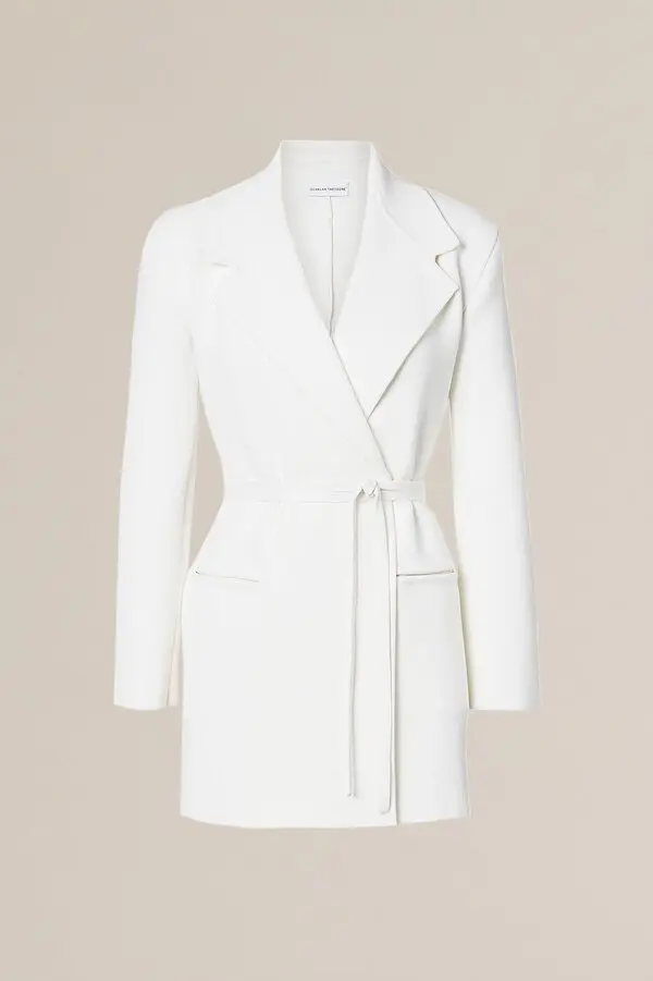 Scanlan Theodore Crepe Knit Tailored Jacket - Cream