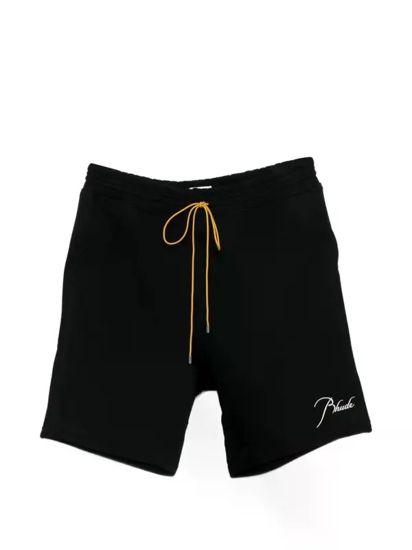 Rhude Classique Embroidered Shorts - Black