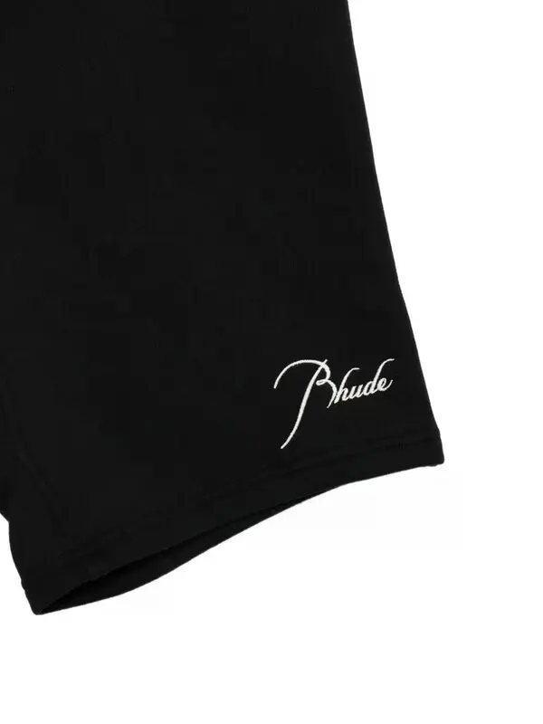 Rhude Classique Embroidered Shorts - Black