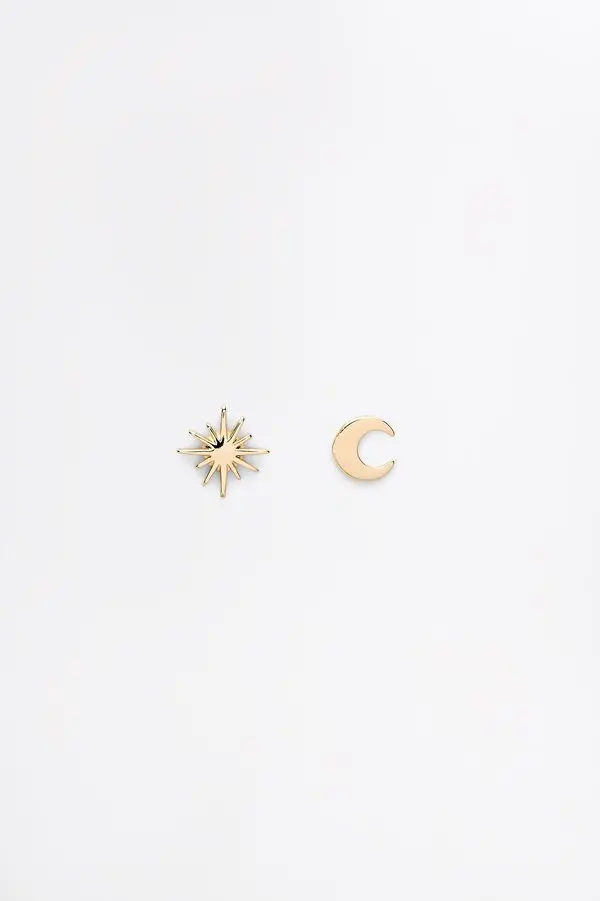 Scanlan Theodore Asymmetric Celestial Stud Earrings - Light.gold