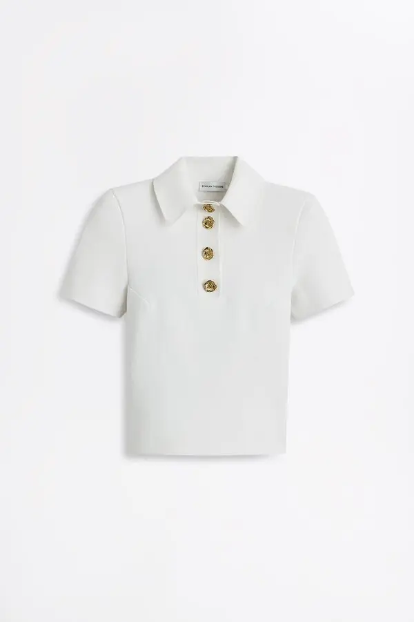 Scanlan Theodore Crepe Knit Poppy Shirt - White