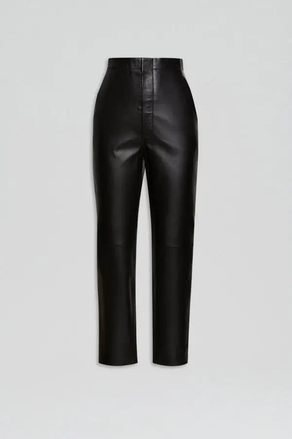 Scanlan Theodore Leather Slim Crop Trousers - Black
