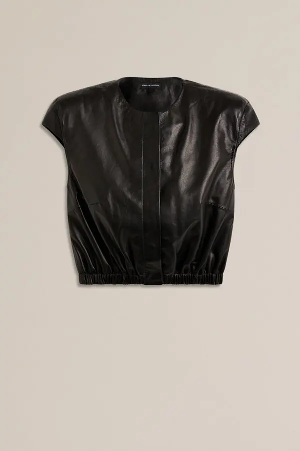 Scanlan Theodore Leather Shoulder Pad Top