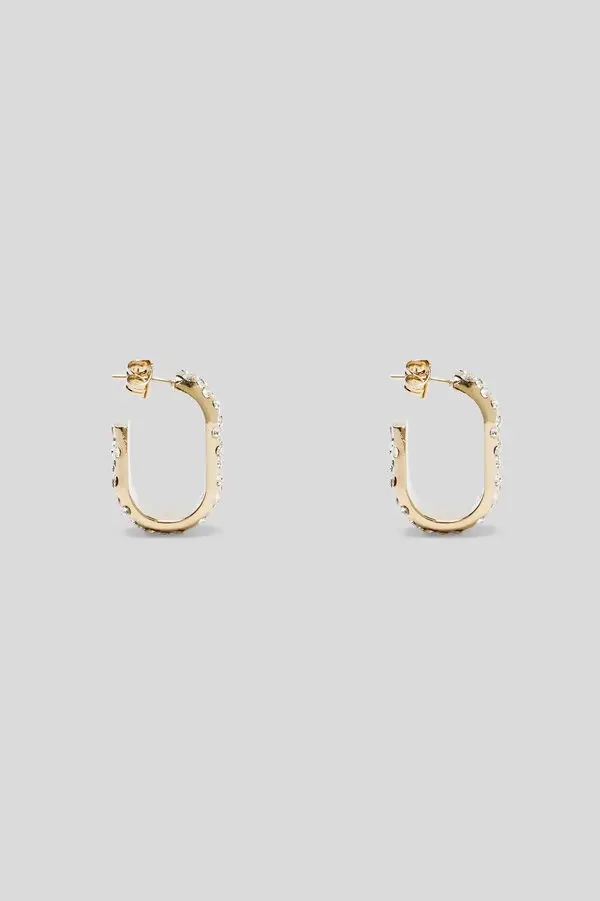 Scanlan Theodore Diamante Rolo Hoop Earrings - Light.gold.crystal