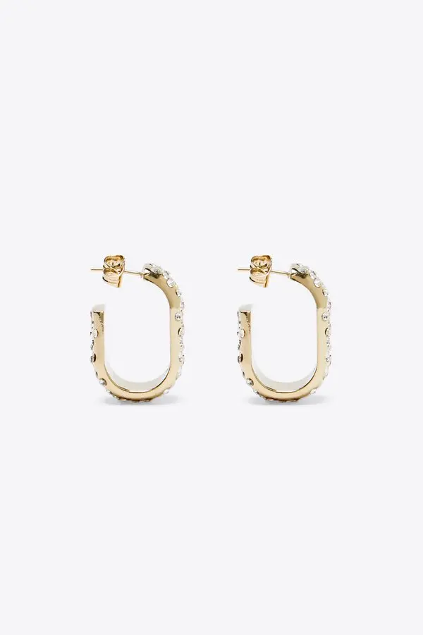 Scanlan Theodore Diamante Rolo Hoop Earrings - Light.gold.crystal