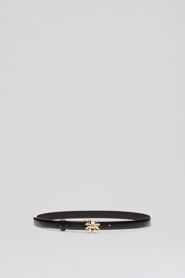 Scanlan Theodore Flower Buckle Leather Belt - Nero