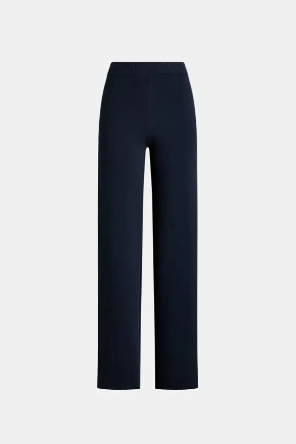 Scanlan Theodore Micro Crepe Knit Trousers - Navy