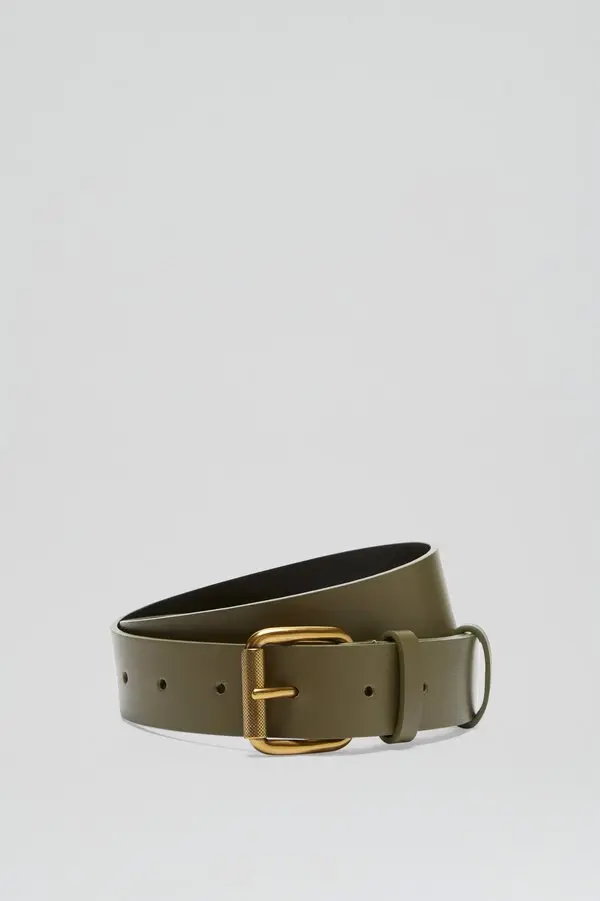 Scanlan Theodore Roller Buckle Leather Belt - Army