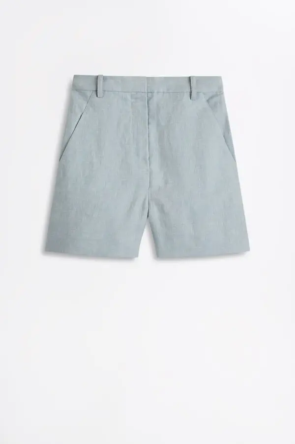 Scanlan Theodore Linen Thigh Length Short - Pale.blue