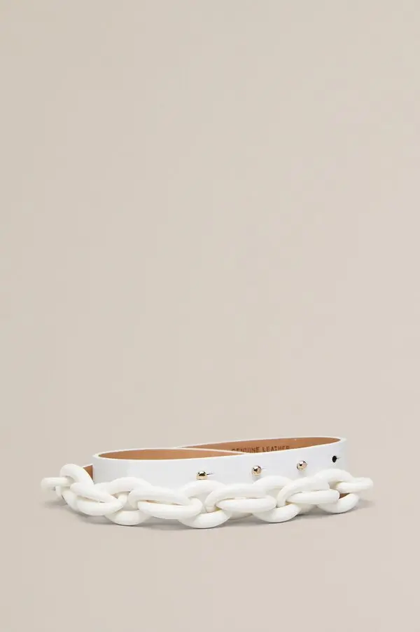 Scanlan Theodore Resin Rope Trim Leather Belt 1.5 - Camelia