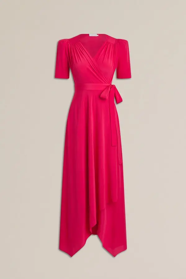 Scanlan Theodore Silk Gather Sleeve Dress