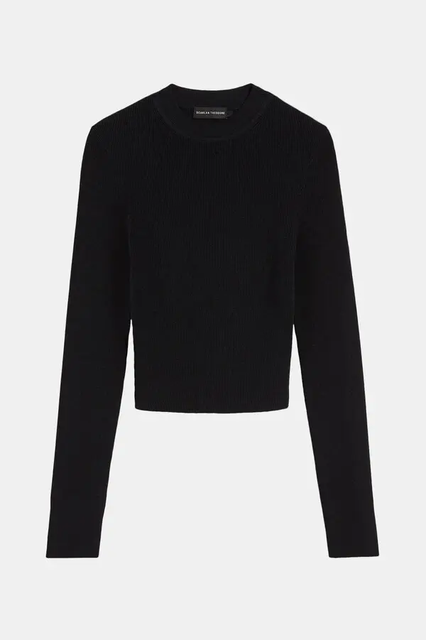 Scanlan Theodore Crepe Knit Crew Neck Sweater