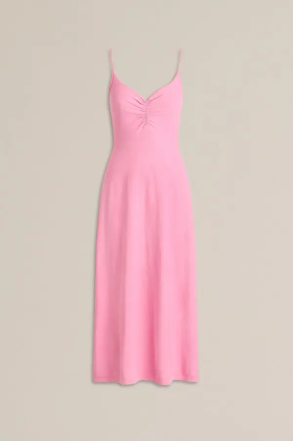 Scanlan Theodore Crepe Knit Shoestring Dress - Flamingo