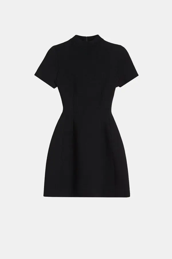 Scanlan Theodore Crepe Knit Peplum Mini Dress