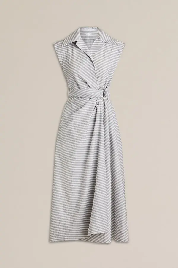 Scanlan Theodore Stripe Cotton Wrap Dress
