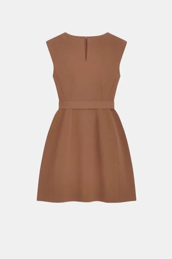 Scanlan Theodore Crepe Knit Cap Sleeve Mini Dress - Spice