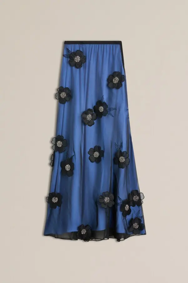 Scanlan Theodore Poppy Beaded Full Length Skirt