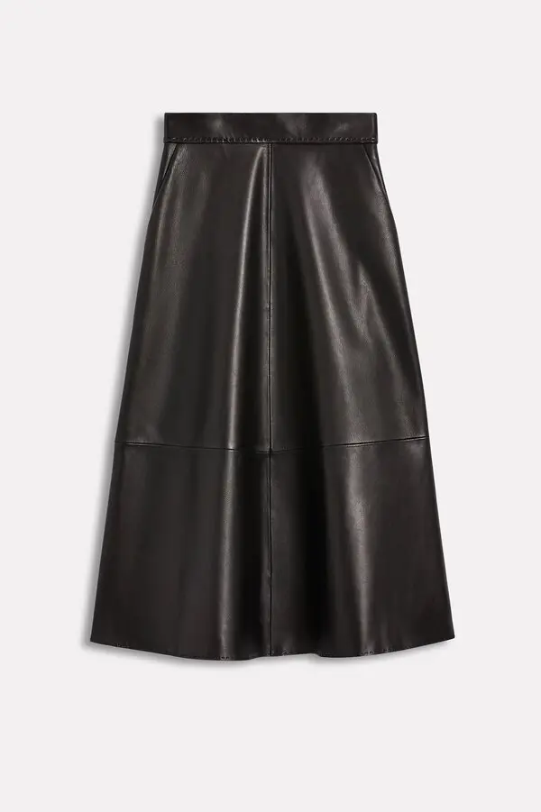 Scanlan Theodore Leather A-line Skirt - Black