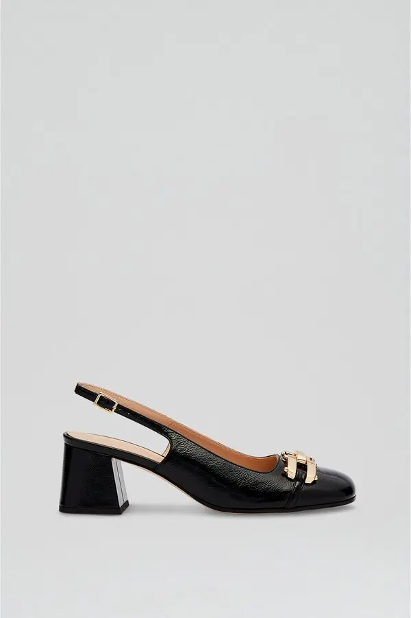 Scanlan Theodore Gold Trim Slingback Block Heel