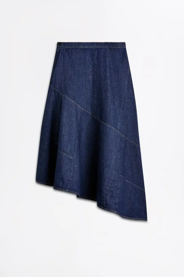 Scanlan Theodore Denim Asymmetrical Midi Skirt