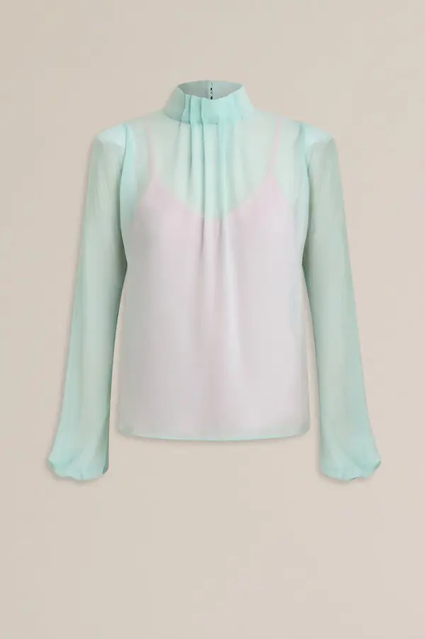 Scanlan Theodore Silk Gathered Sleeve Blouse
