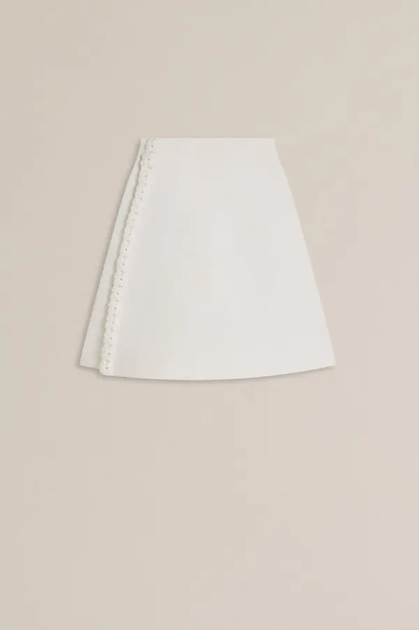 Scanlan Theodore Crepe Knit Daisy Wrap Mini Skirt