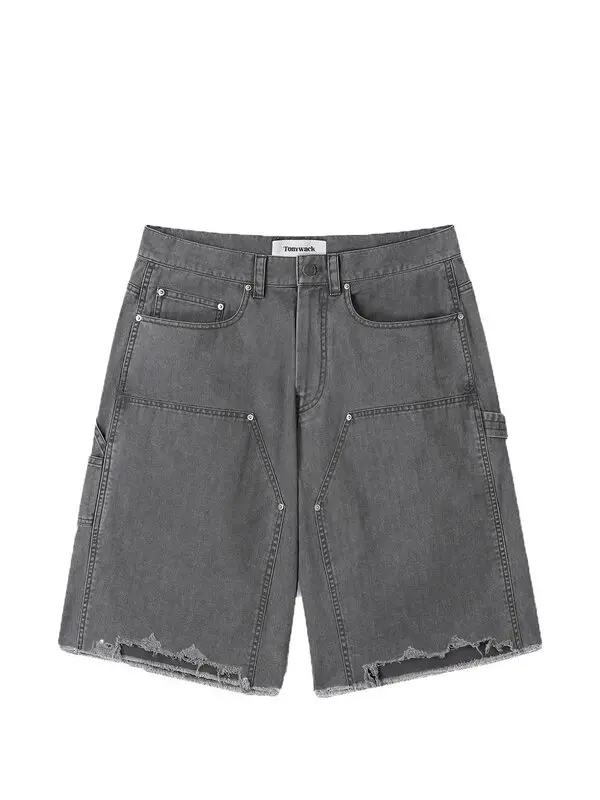 TONYWACK Distressed Hem Denim Shorts