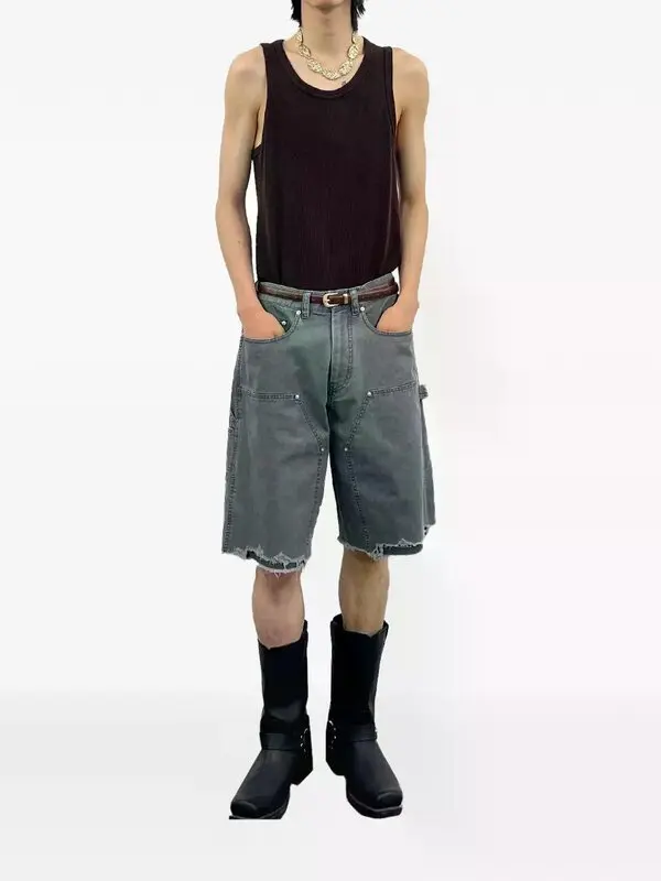 TONYWACK Distressed Hem Denim Shorts