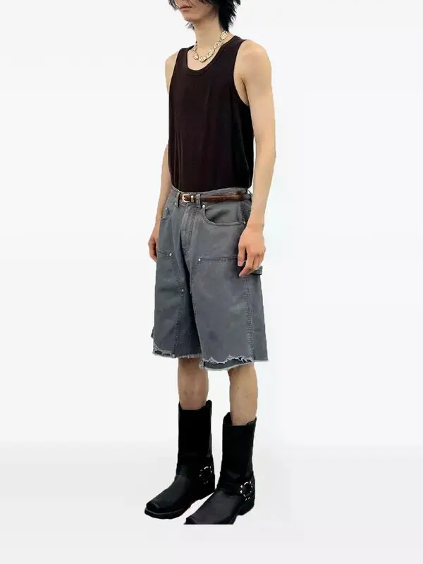 TONYWACK Distressed Hem Denim Shorts