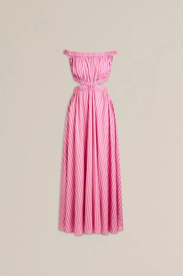 Scanlan Theodore Stripe Voile Dress - Pink.raspberry