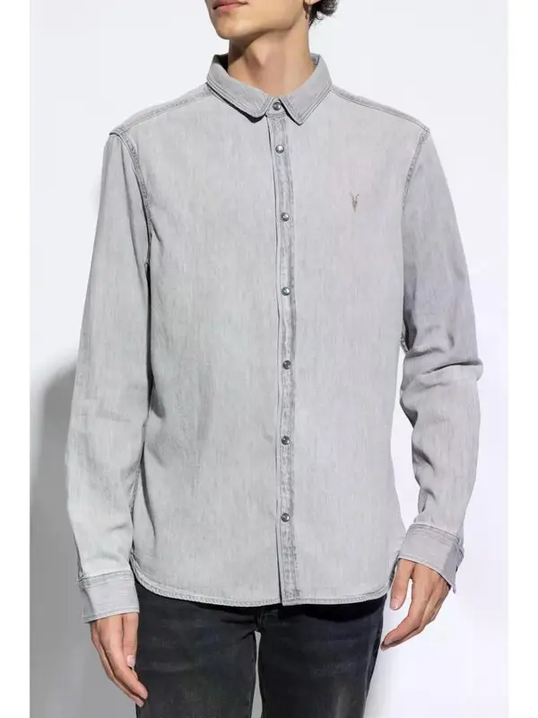 ALLSAINTS Gleason Cotton Shirt - Grey