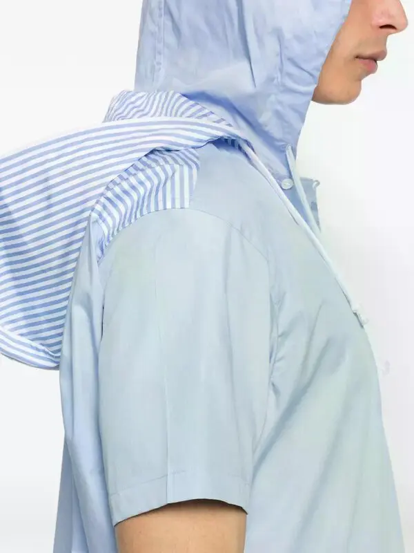 Comme Des Garçons Hooded Stripe-pattern Shirt
