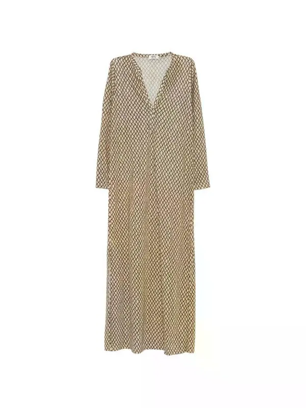 SIYU V-neck Printed Maxi Dress