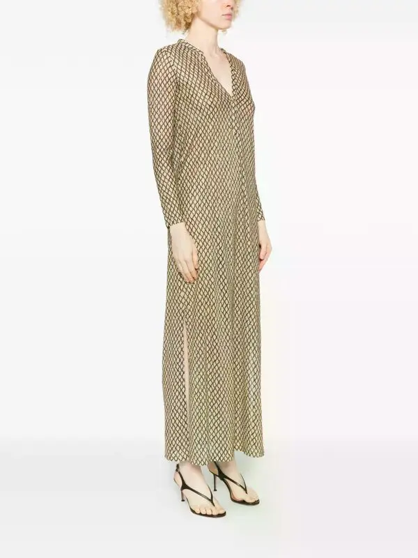 SIYU V-neck Printed Maxi Dress