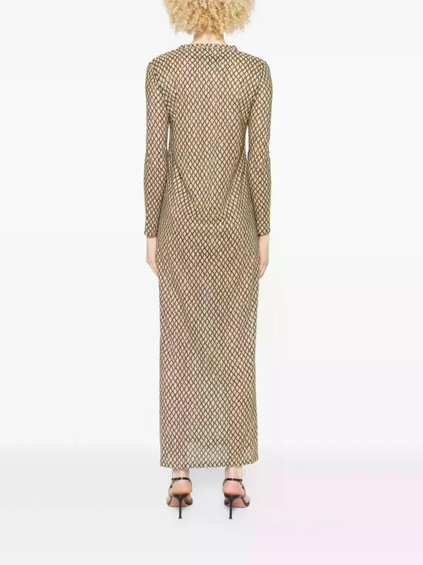 SIYU V-neck Printed Maxi Dress